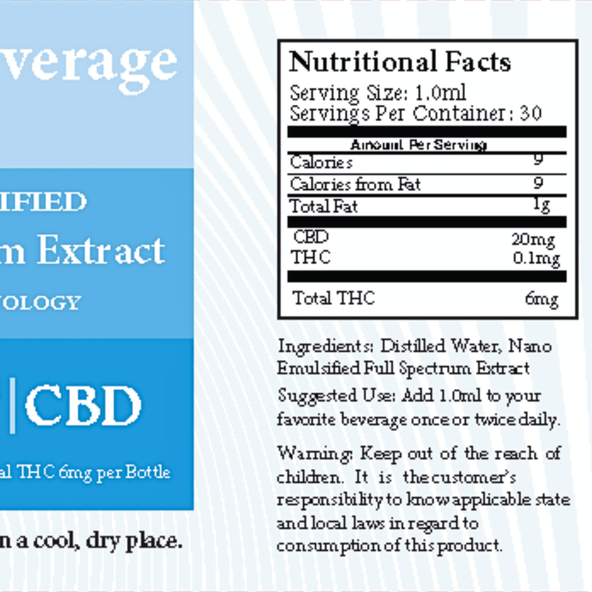 Beverage Infuser-CBD 600mg | Cannabreeze Hemp